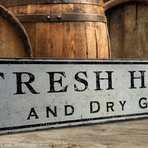 Fresh Herbs and Dry Goods Wood Sign - Handcrafted Rustic Wooden Decor ...