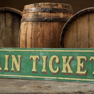 Train Tickets Wood Sign - Handcrafted Antique Train Decor - Etsy
