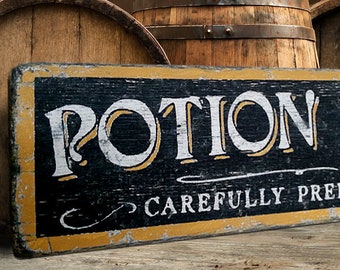 Potion Seller Wood Sign Hand Crafted Wood Decor - Etsy