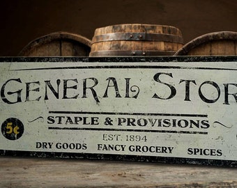 General Store Wood Sign Handcrafted Rustic Wooden Decor - Etsy