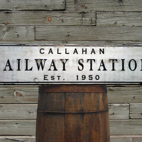 Custom Railway Station Wood Sign Hand Made Wooden Antique - Etsy