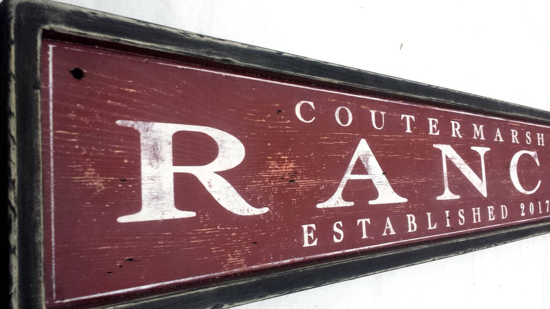 Personalized Ranch Wood Sign Framed - Handmade Wooden Decor - Etsy