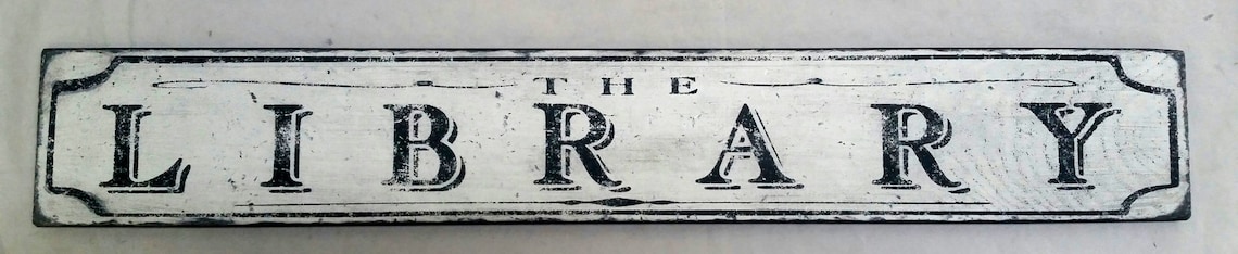 Antique Style the Library Wood Sign Handmade Rustic Wooden | Etsy