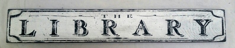 Antique Style the Library Wood Sign Handmade Rustic Wooden - Etsy