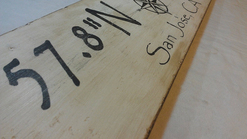 Customized Latitude Longitude Wood Coordinate Sign With - Etsy