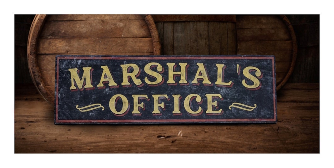 Marshal's Office Wood Sign - Handmade Wooden Decor - Etsy