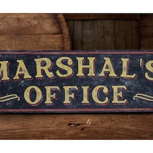 Marshal's Office Wood Sign - Handmade Wooden Decor - Etsy