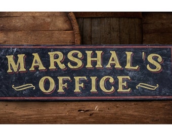 Marshal's Office Wood Sign - Handmade Wooden Decor - Etsy