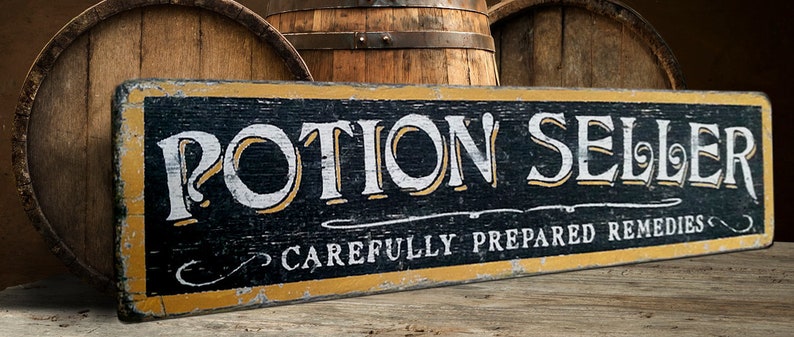 Potion Seller Wood Sign Hand Crafted Wood Decor - Etsy