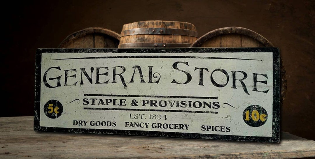 General Store Wood Sign - Handcrafted Rustic Wooden Decor - Etsy