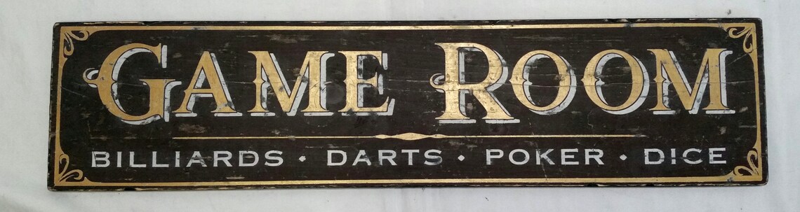 Game Room Antique Style Wood Sign - Hand Made Wooden Decor - Etsy