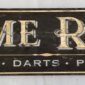 Game Room Antique Style Wood Sign - Hand Made Wooden Decor - Etsy