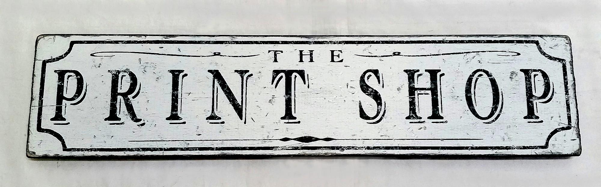 The Print Shop Sign - Handmade Rustic Wooden Decor - Etsy