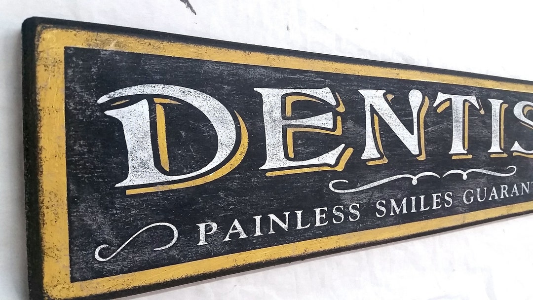 Dentist Sign Antique Style - Handmade Wooden Decor - Etsy