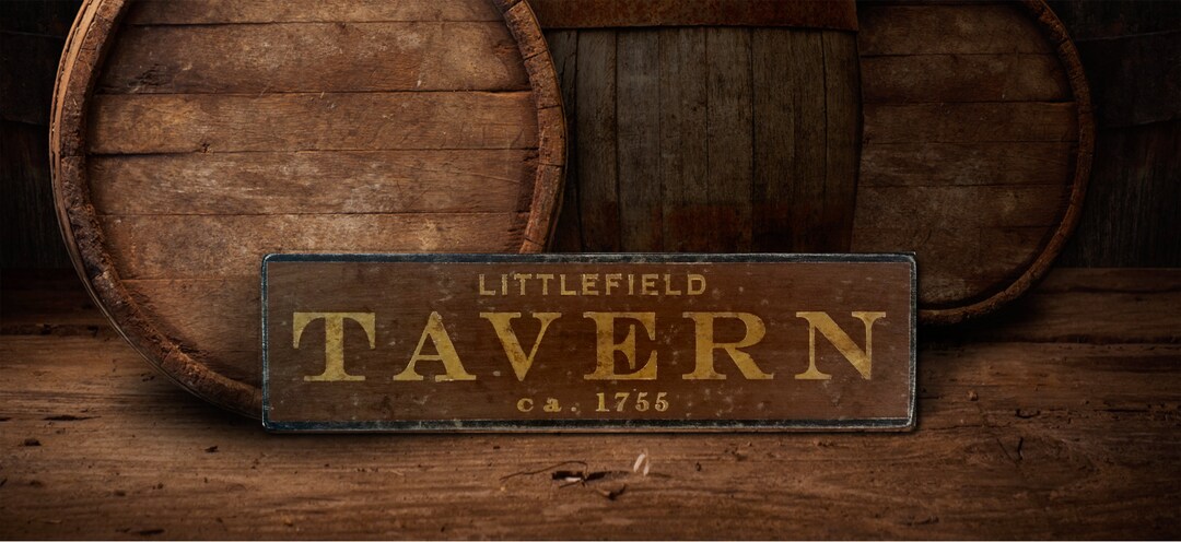 Personalized Rustic Tavern Wood Sign Antique Style - Handmade Wooden ...