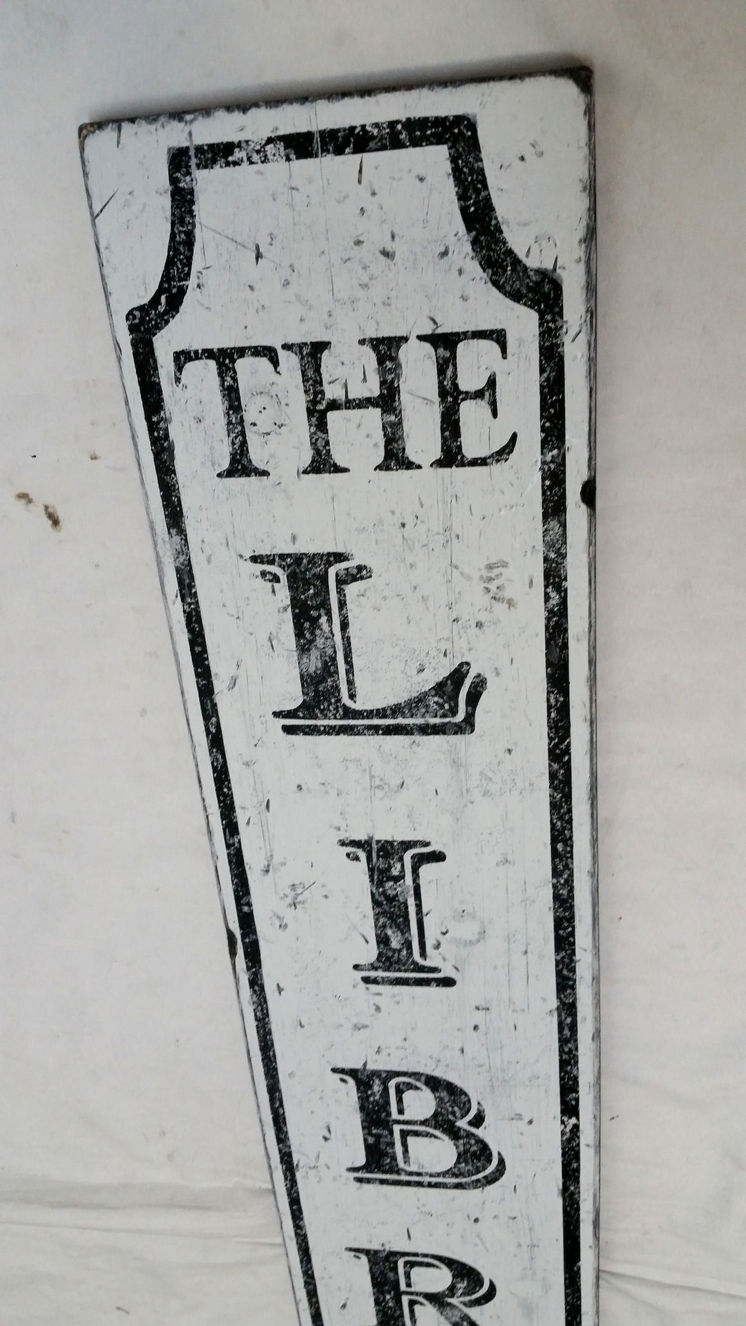 The Library Sign Vertical - Handmade Antique Style - Etsy