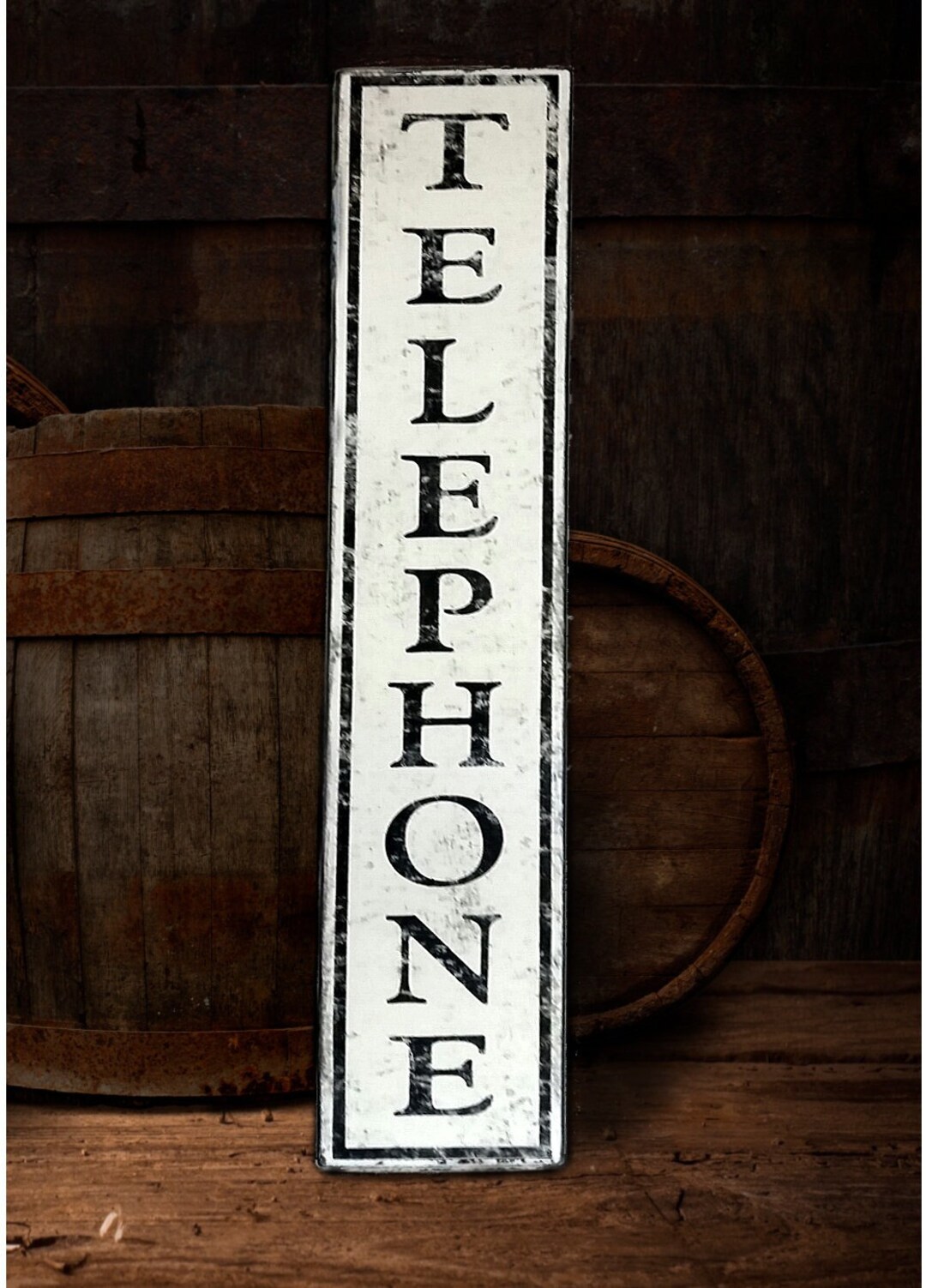 Telephone Sign Vertical - Antique Style - Etsy