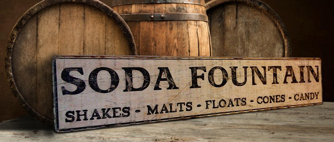 Old Soda Shoppe Wood Sign Hand Made - Rustic Wooden Decor - Etsy