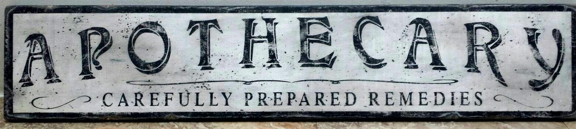 Antique Style Apothecary Wood Sign Handmade Wooden Decor - Etsy