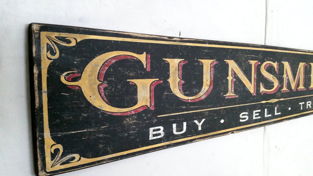 Gunsmith Wood Sign - Hand Crafted Antique Decor - Etsy