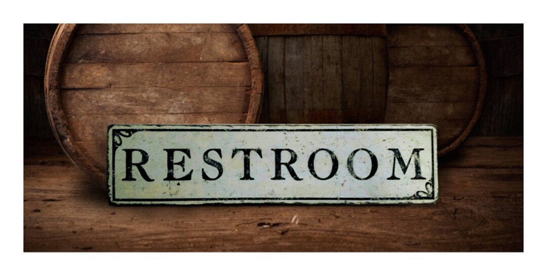 Restroom Wood Sign - Handcrafted Wooden Decor - Etsy