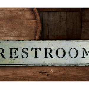 Restroom Wood Sign - Handcrafted Wooden Decor - Etsy