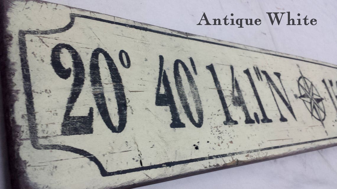 Personalized Latitude Longitude Wood Sign With Nautical - Etsy