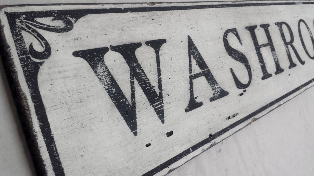 Washroom Wood Sign - Handmade Wooden Decor - Etsy