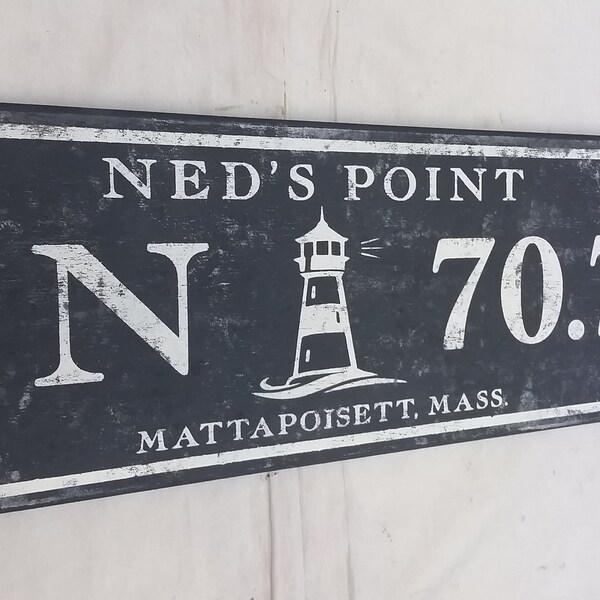 Latitude Longitude Nautical Sign - Etsy