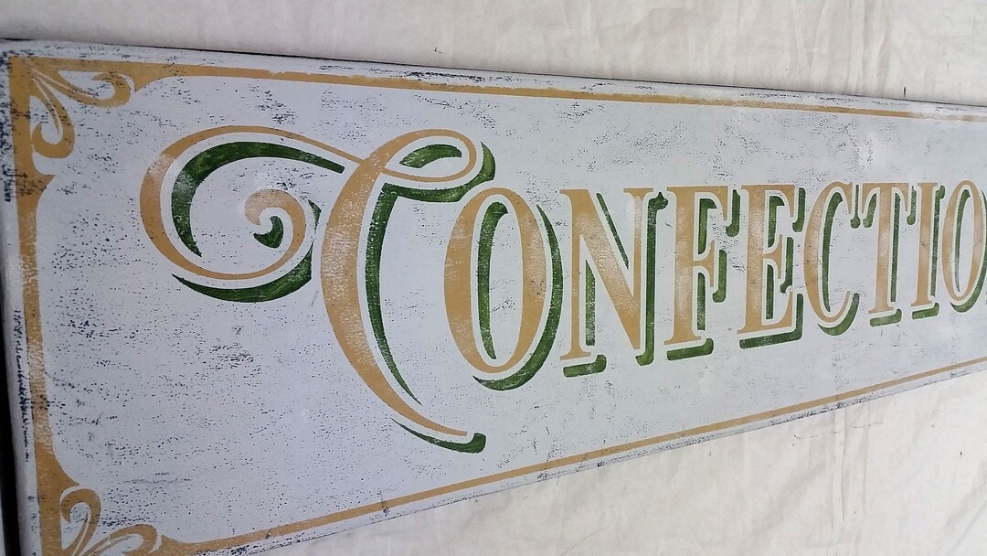 Confectionery Wood Sign Antique Style Handmade Decor - Etsy