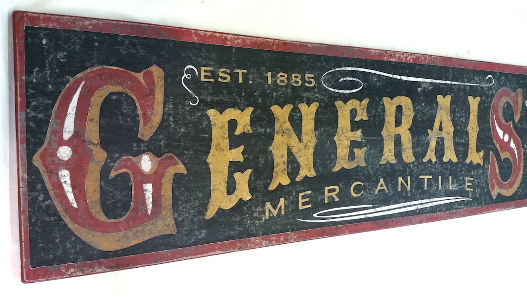 Rustic General Store 1885 Mercantile Wood Sign - Etsy