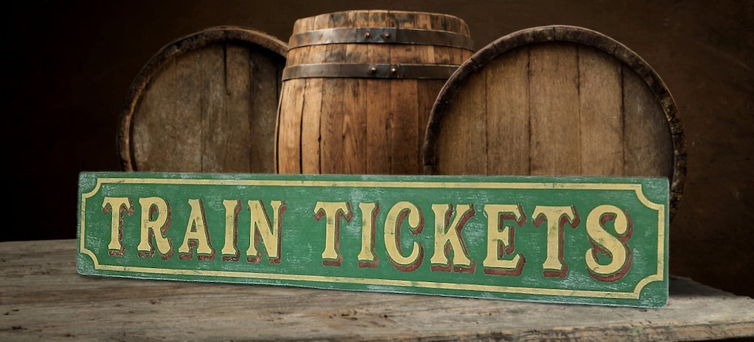 Train Tickets Wood Sign - Handcrafted Antique Train Decor - Etsy