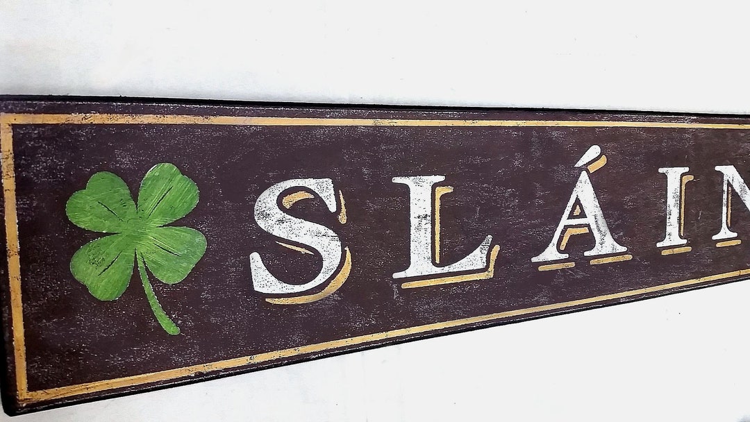 Slainte Wood Sign - Custom Hand Crafted Irish Wooden Decor - Etsy
