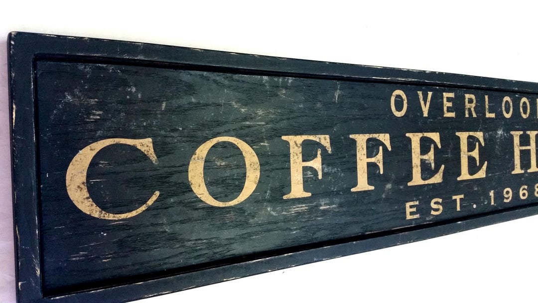 Coffee House Wood Sign - Framed Wood Antique Style Sign - Etsy