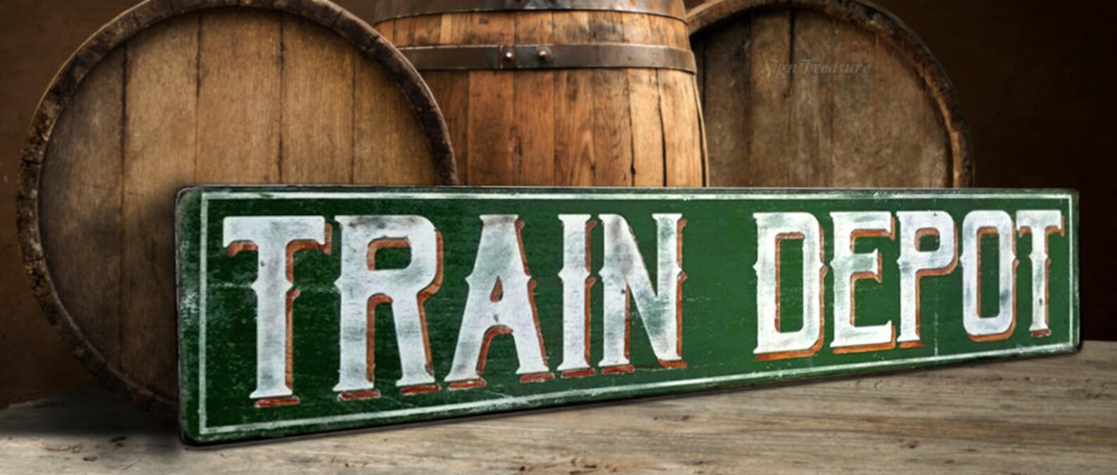 Train Depot Wood Sign Handcrafted Antique Train Decor - Etsy