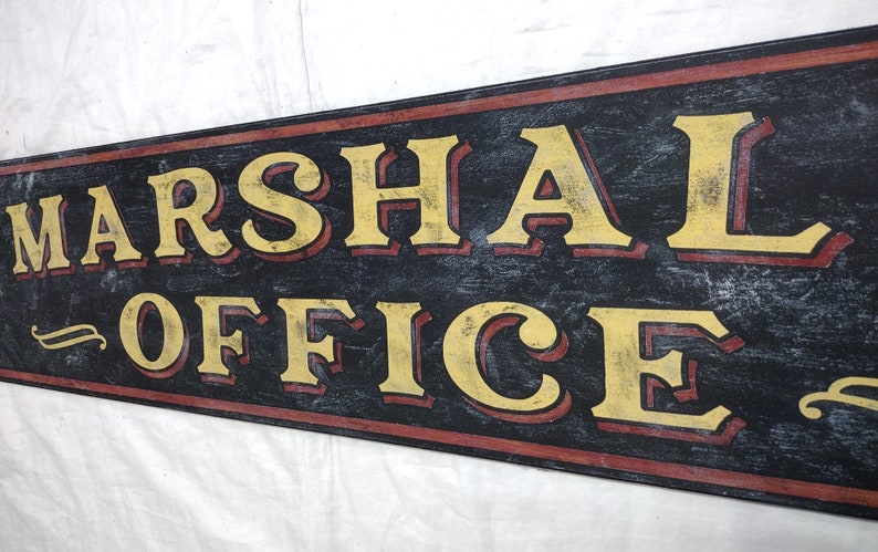 Marshal's Office Wood Sign - Handmade Wooden Decor - Etsy
