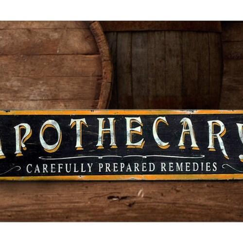 Pharmacy Wood Antique Style Sign Hand Made Decor - Etsy