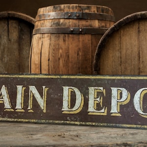 Train Depot Wood Sign - Handcrafted Antique Train Decor - Etsy