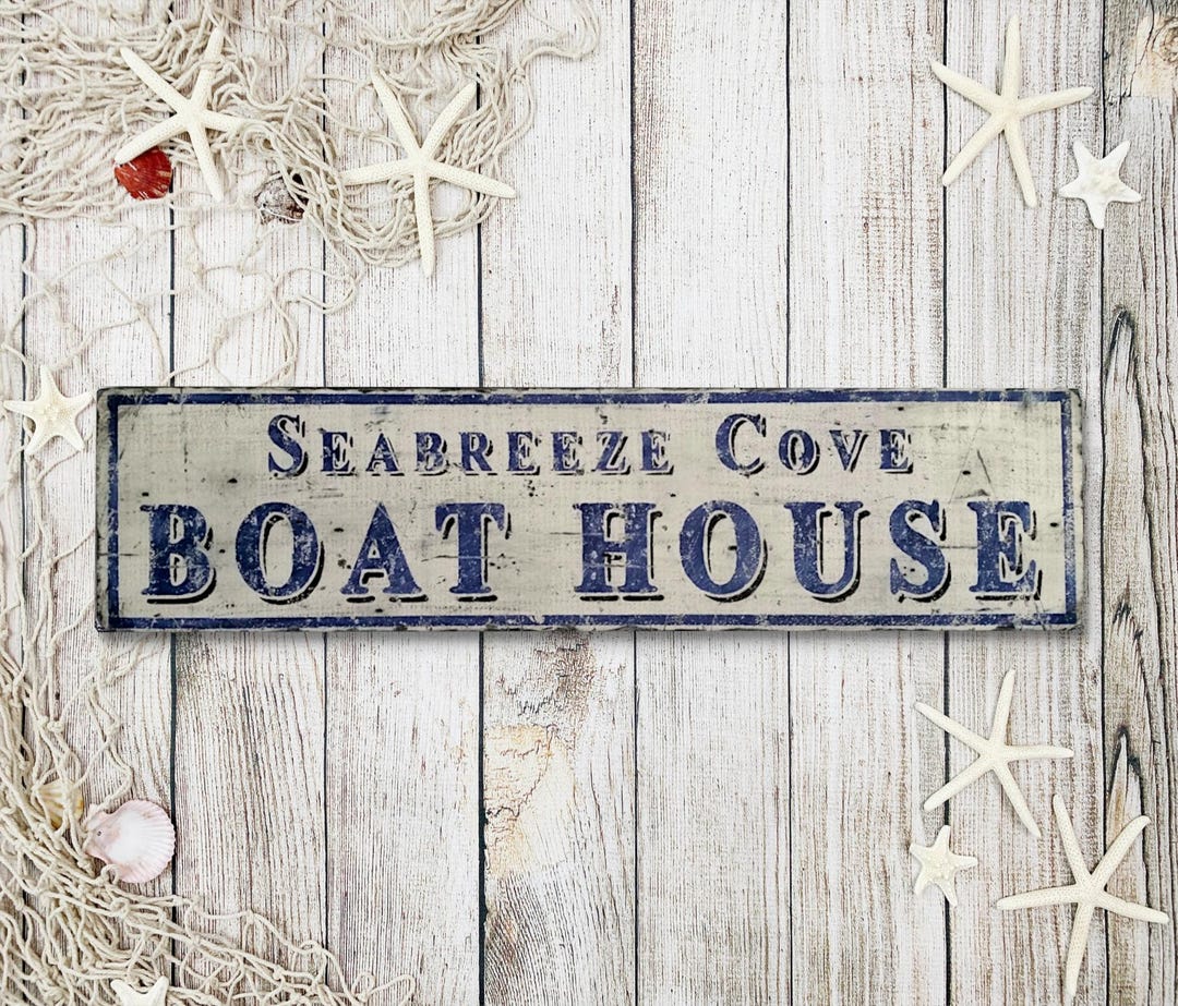 Custom Boat House Wood Sign - Hand Made Rustic Wooden Decor - Etsy