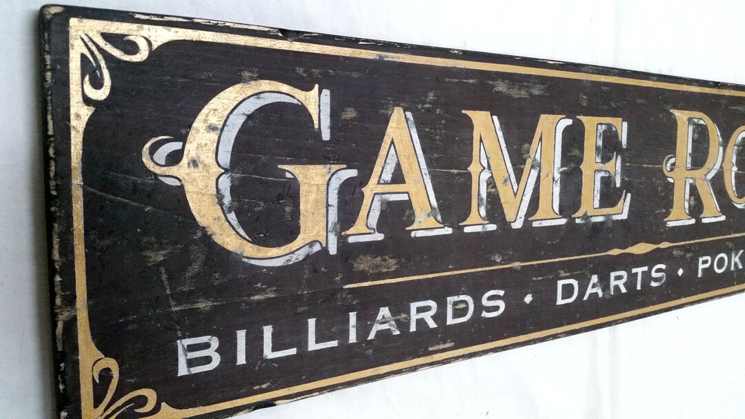 Game Room Antique Style Wood Sign - Hand Made Wooden Decor - Etsy