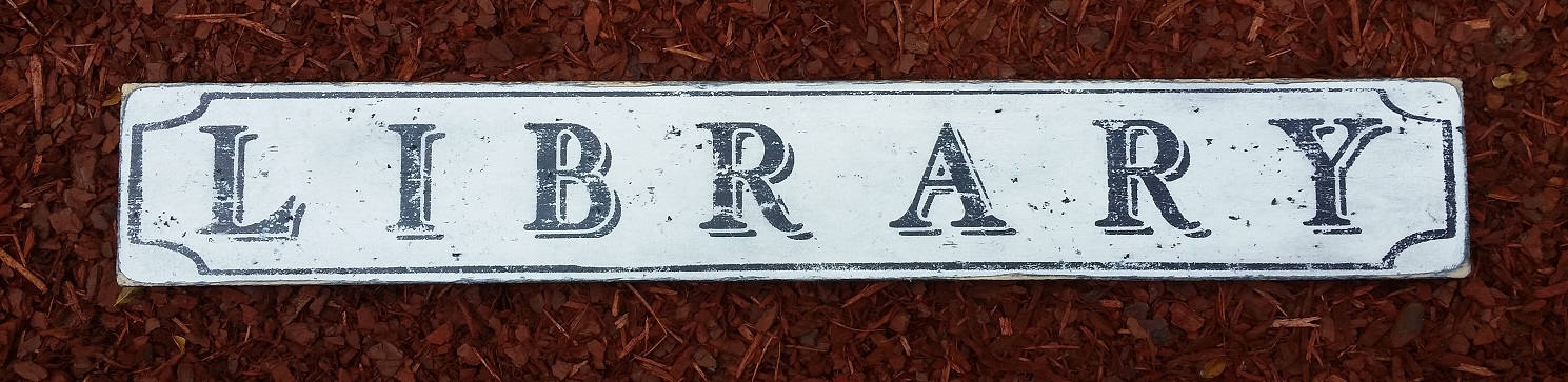 Antique Style the Library Wood Sign Handmade Rustic Wooden | Etsy