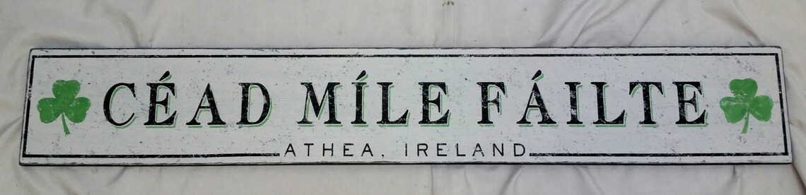 Céad Míle Fáilte Wood Sign Hand Crafted Antique Home Decor - Etsy