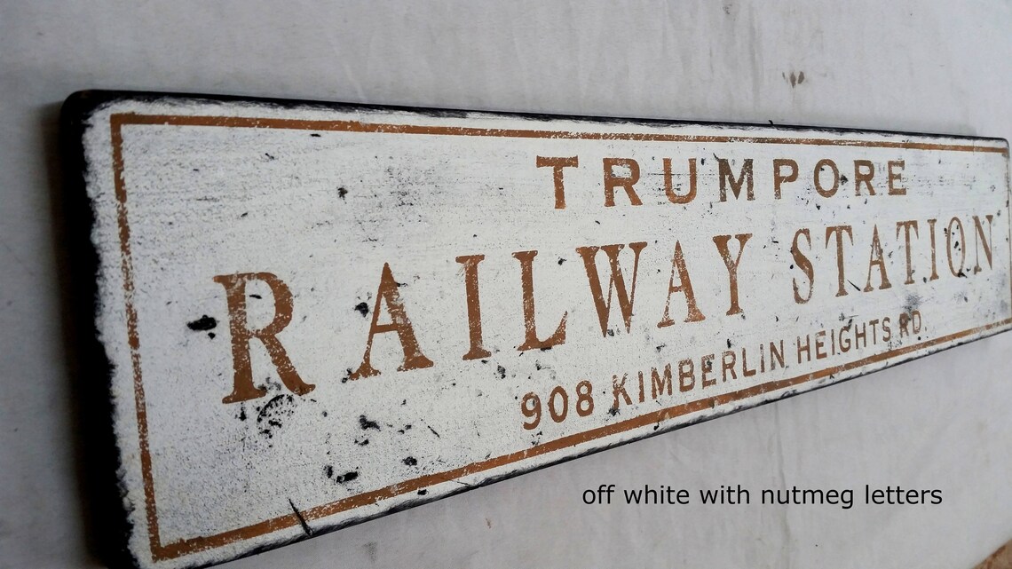 Custom Railway Station Wood Sign Hand Made Wooden Antique - Etsy