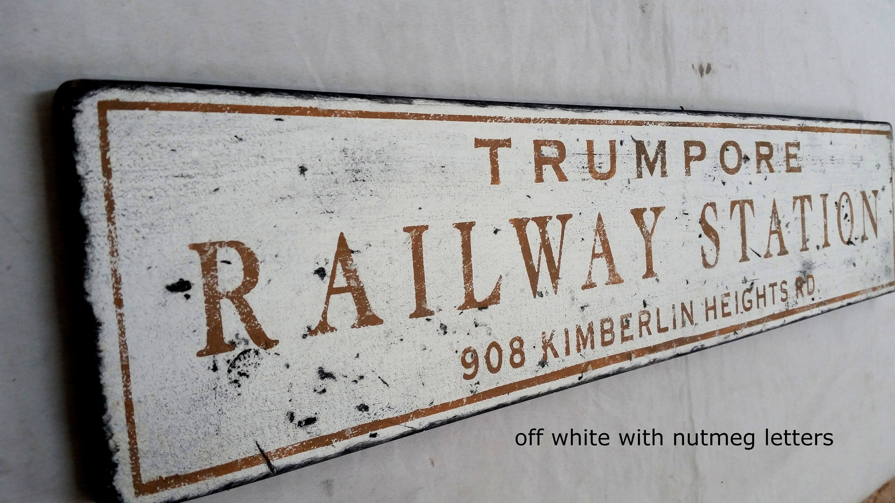 Custom Railway Station Wood Sign Hand Made Wooden Antique - Etsy