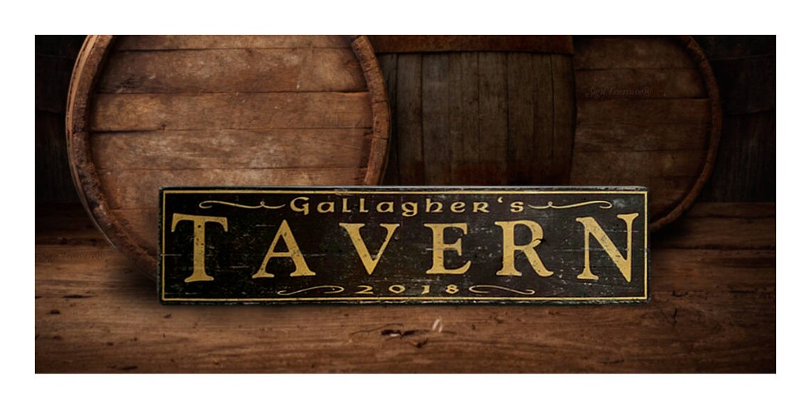 Personalized Tavern Wood Sign - Hand Crafted Wood Decor - Etsy