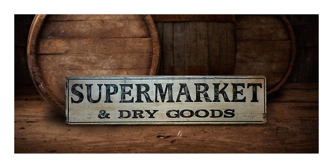 Supermarket and Dry Goods Wood Sign Hand Made Wooden Decor - Etsy