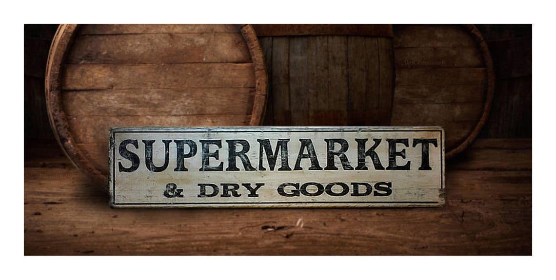 Supermarket and Dry Goods Wood Sign Hand Made Wooden Decor | Etsy