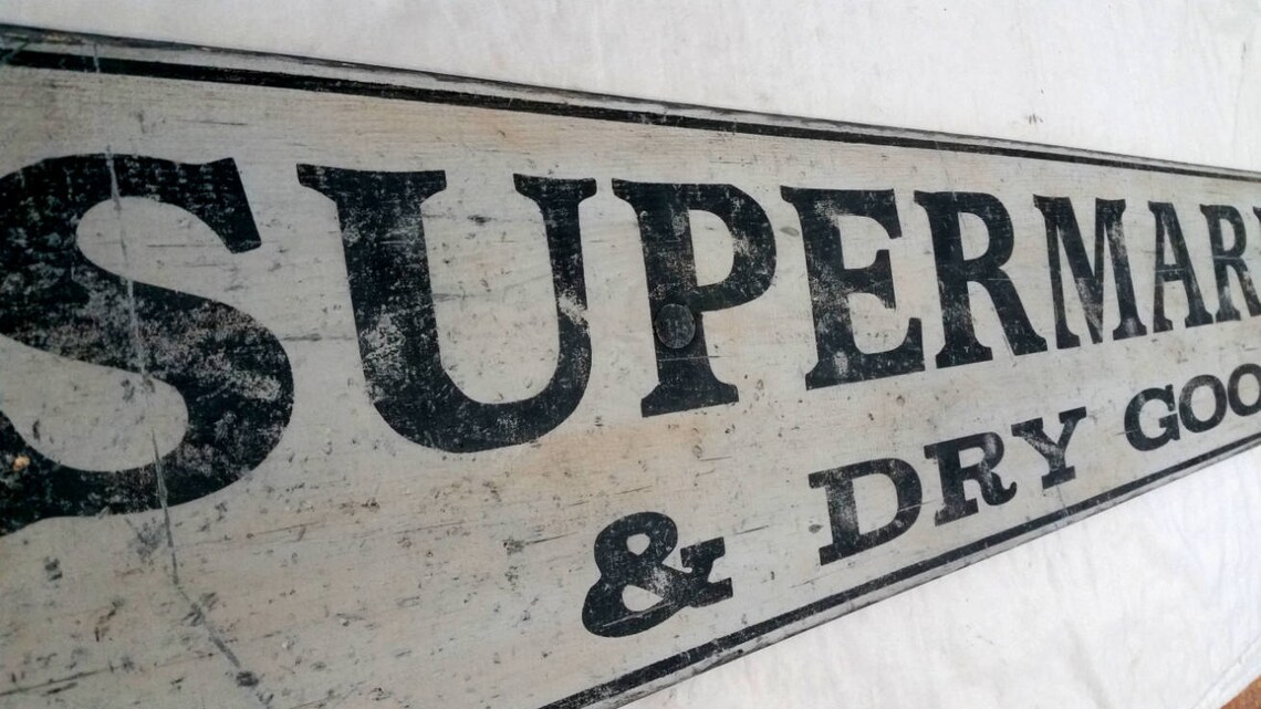 Supermarket and Dry Goods Wood Sign Hand Made Wooden Decor | Etsy