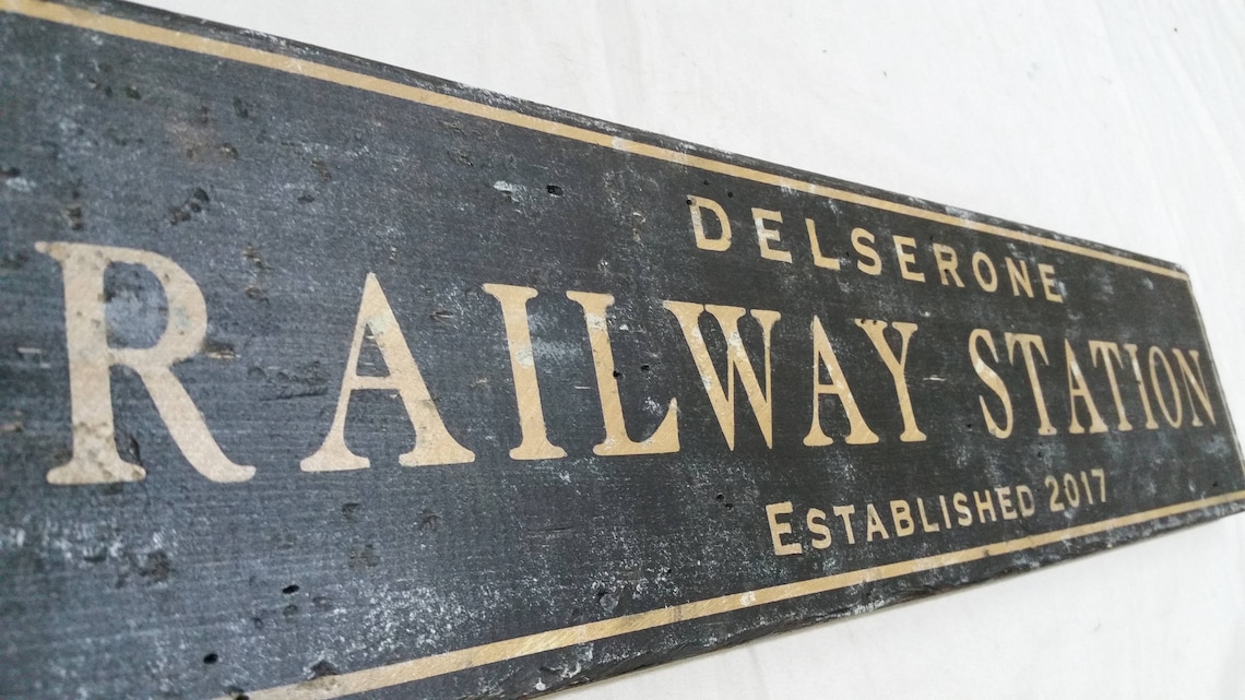 Custom Railway Station Wood Sign Hand Made Wooden Antique - Etsy