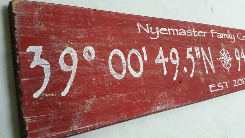 Customized Latitude Longitude Wood Coordinate Sign With - Etsy